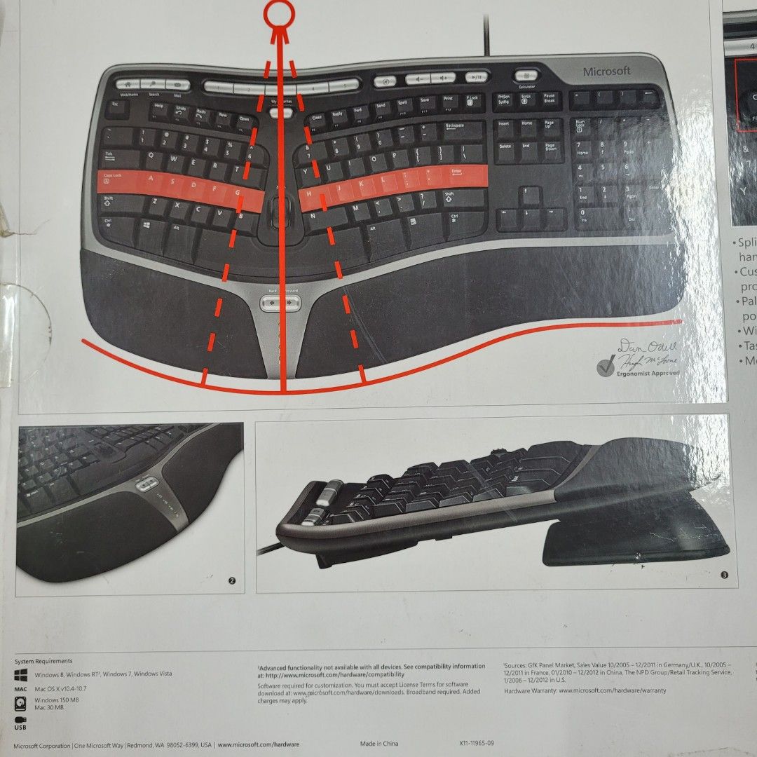 MICROSOFT Natural Ergonomic Keyboard 4000, Computers & Tech, Parts ...