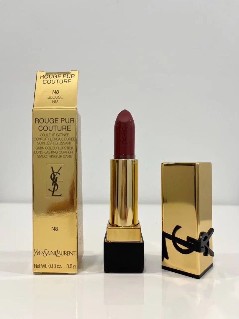 [ORIGINAL] AUTHENTIC READY STOCK YSL ROUGE PUR COUTURE CARING SATIN LIPSTICK - N8 BLOUSE NU ...