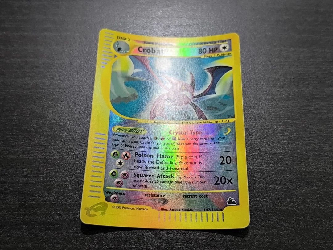 Pokemon Crystal Crobat 147/144 Skyridge Secret Rare Reverse Holo ...