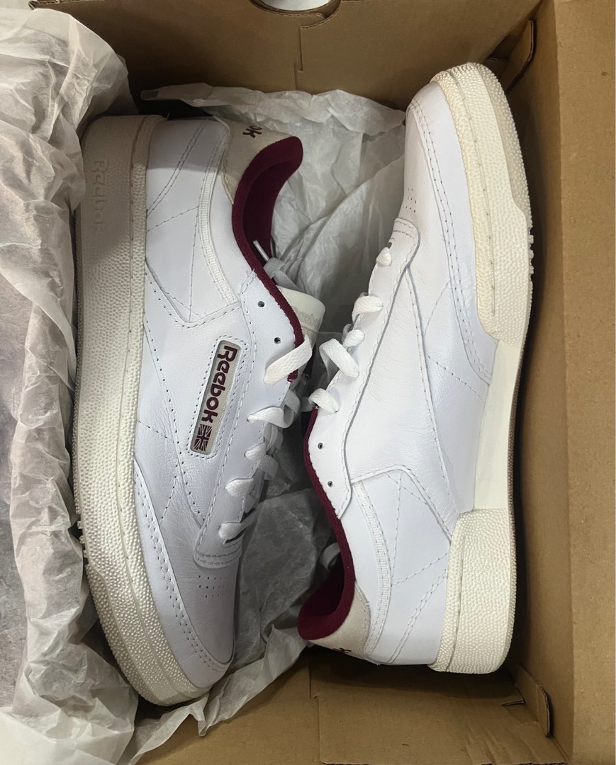 Reebok Club C 85 Maroon, Men's Fashion, Footwear, Sneakers on Carousell