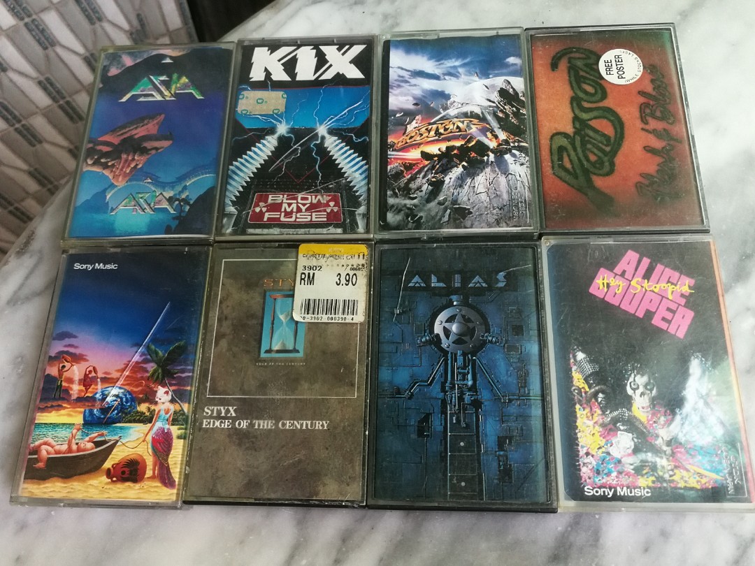 RM25 Each Cassette. ALICE COOPER, ALIAS, STYX, JOURNEY, POISON, BOSTON ...