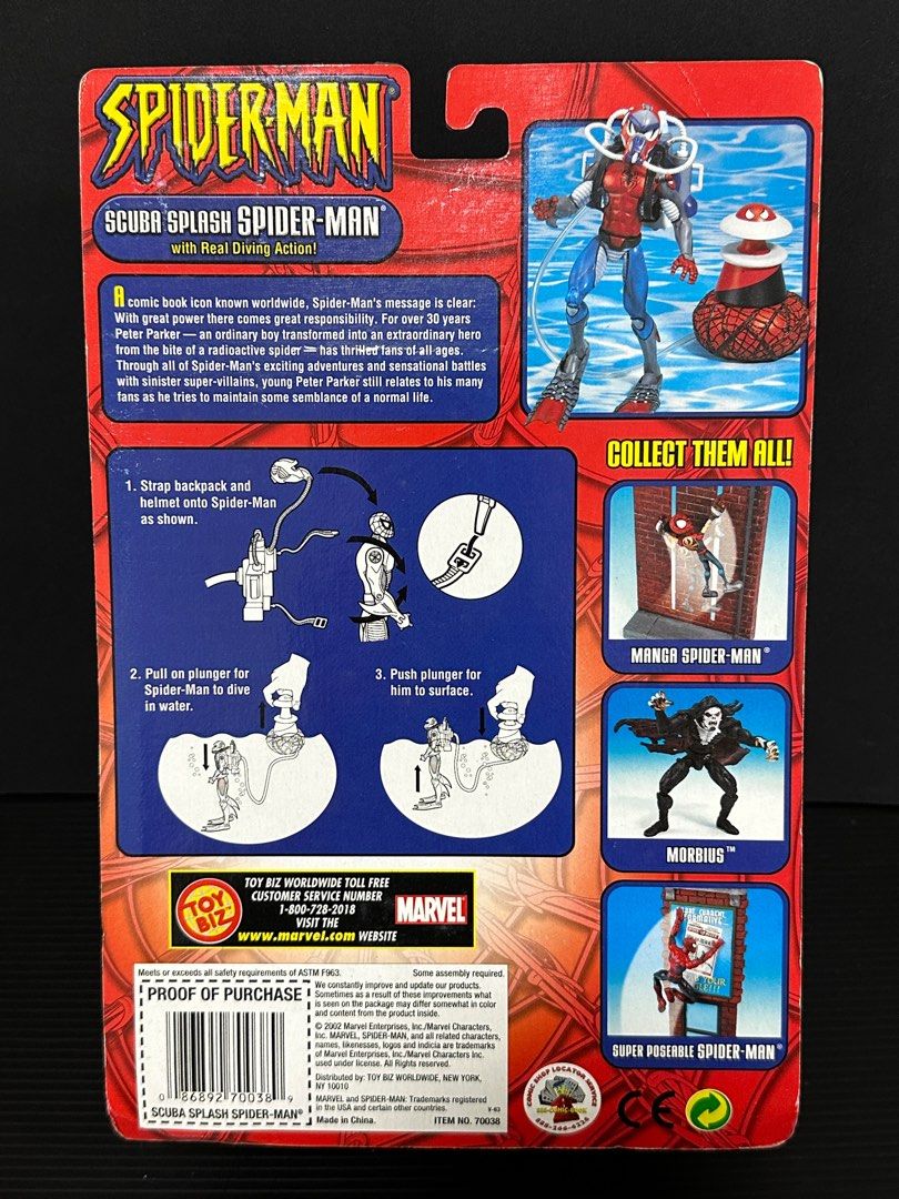 2002 Spider man diver Classics Scuba Splash Toybiz Vintage Marvel ...