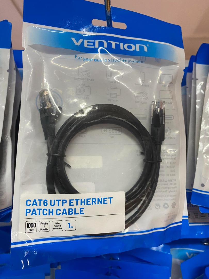 Vention 1 Meter Cat6 UTP Patch Ethernet Cable Black IBEBF, Computers ...