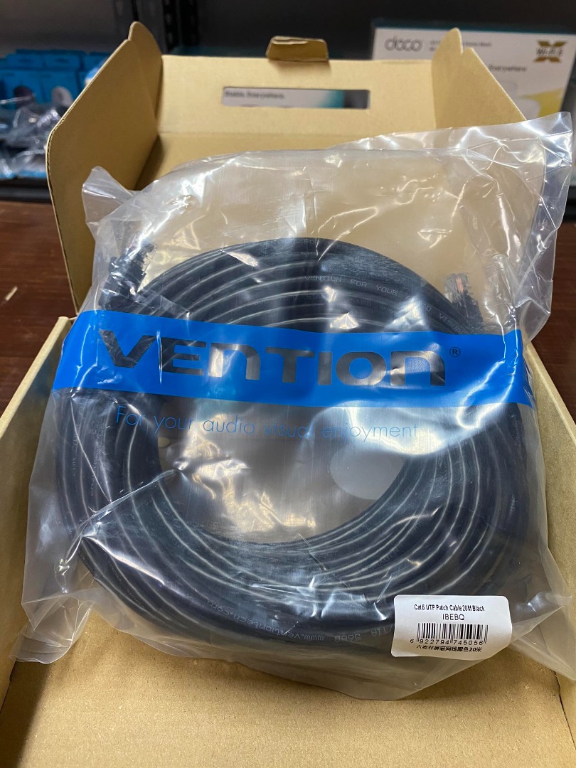 Vention 20 Meters Cat6 UTP Patch Ethernet Cable Black - Vention IBEBQ ...