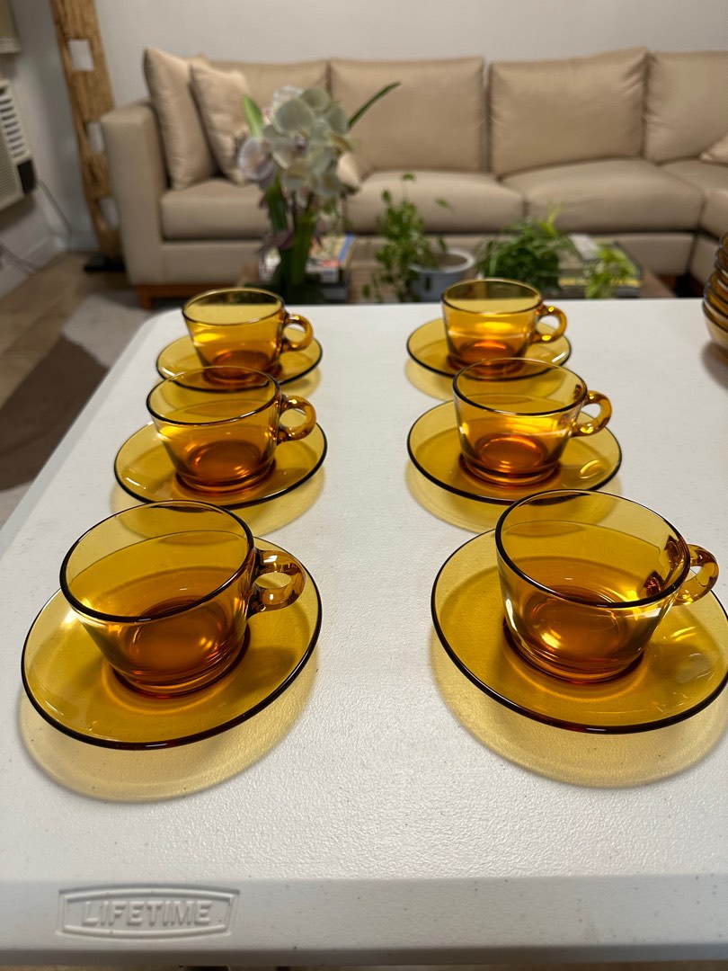 Vintage Vereco 6 sets cup and saucer, Furniture & Home Living, Kitchenware & Tableware, Coffee ...