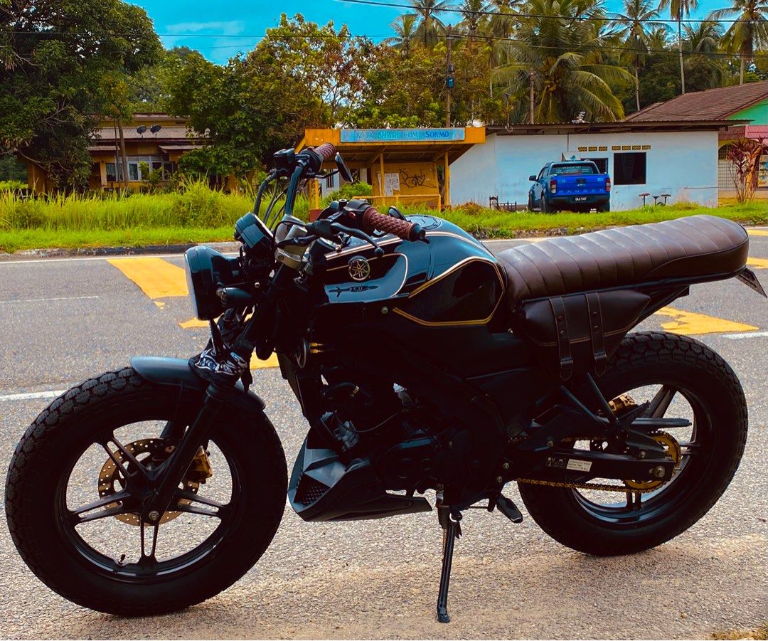 Yamaha FZ150i V3 Cafe Racer Trucker Custom Bike, Motorbikes on Carousell