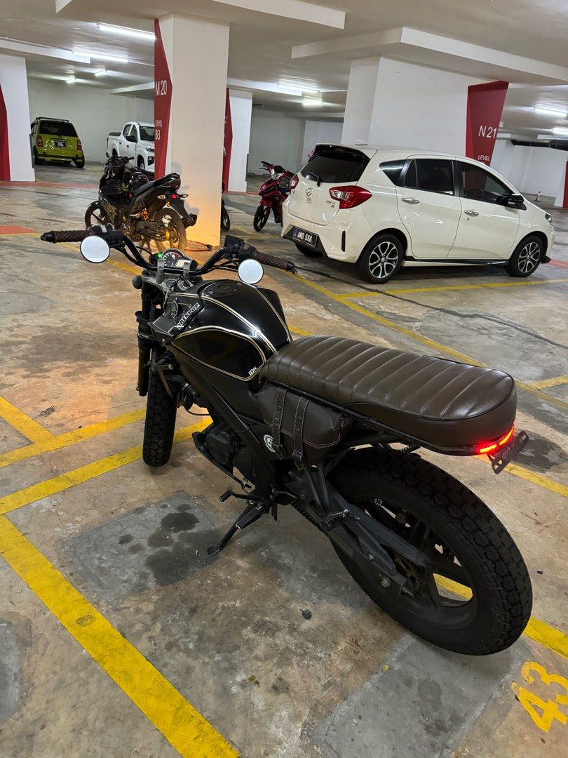 Yamaha FZ150i V3 Cafe Racer Trucker Custom Bike, Motorbikes on Carousell