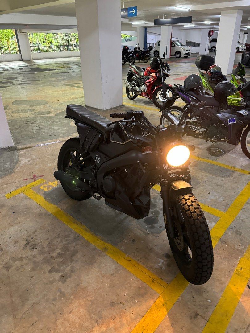 Yamaha FZ150i V3 Cafe Racer Trucker Custom Bike, Motorbikes on Carousell