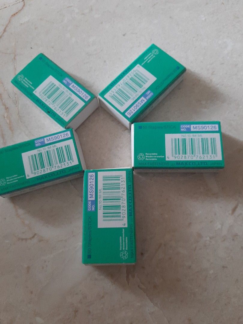 5 box Max staples no. 10-1M, Hobbies & Toys, Stationery & Craft ...