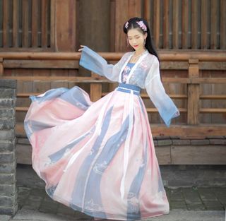 RENT Hanfu with Fan, Women's Fashion, Dresses & Sets, Traditional ...