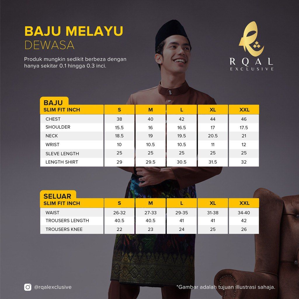 Baju Melayu RQAL Exclusive, Men's Fashion, Muslim Wear, Baju Melayu on ...