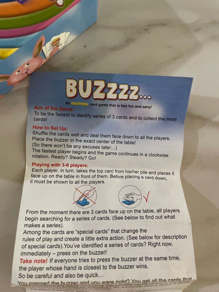 Buzzzz…fun card game for kids 6 and above, Hobbies & Toys, Toys & Games ...