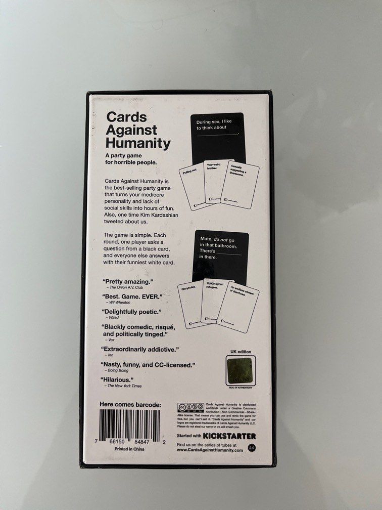 Cards Againt Humanity card game, Hobbies & Toys, Toys & Games on Carousell