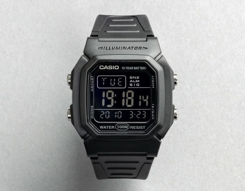 Casio W-800H-1B Illuminator Digital Quartz Watch W800H-1B Stealth Black ...