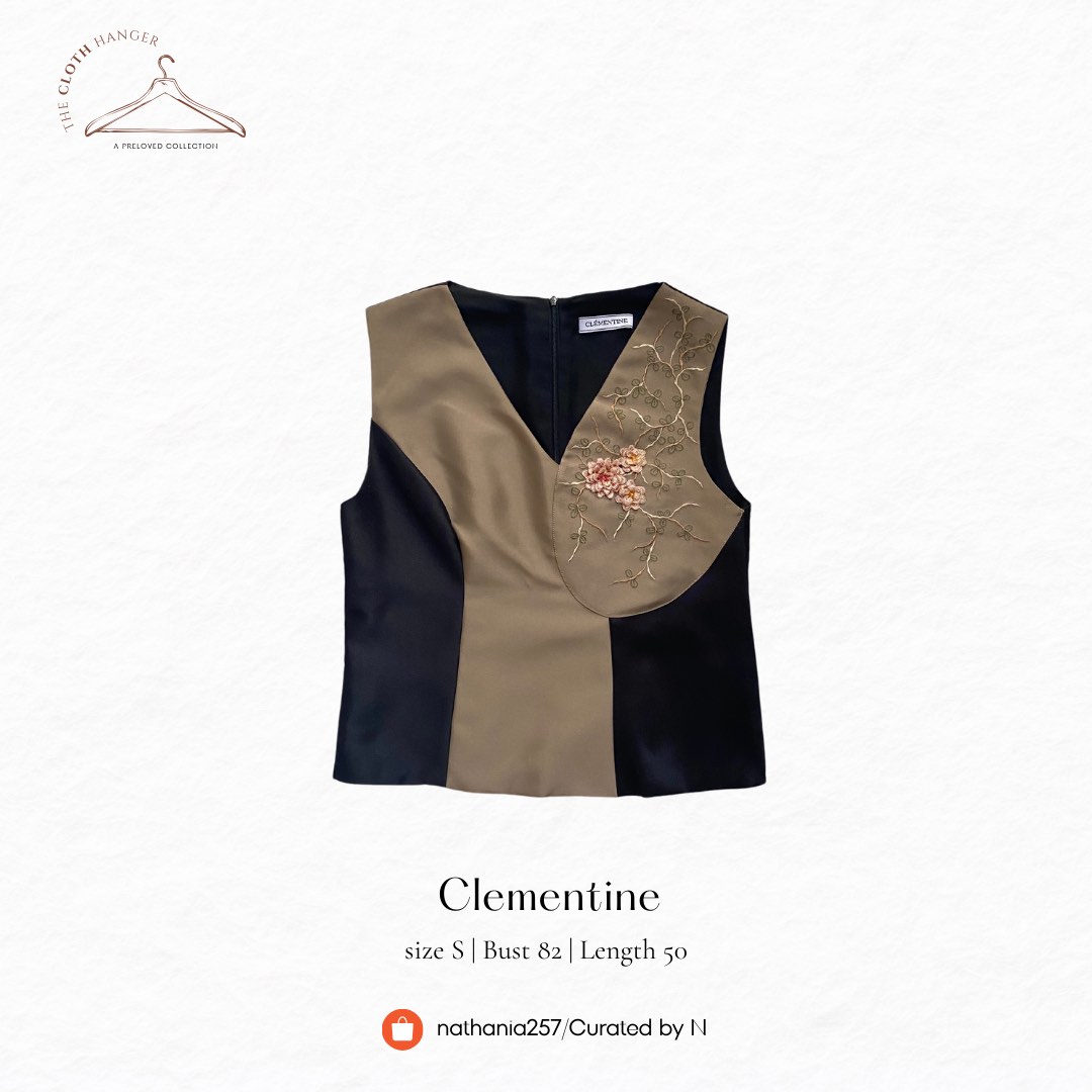 Clementine Flower Top Formal Wear, Fesyen Wanita, Pakaian Wanita, Gaun ...