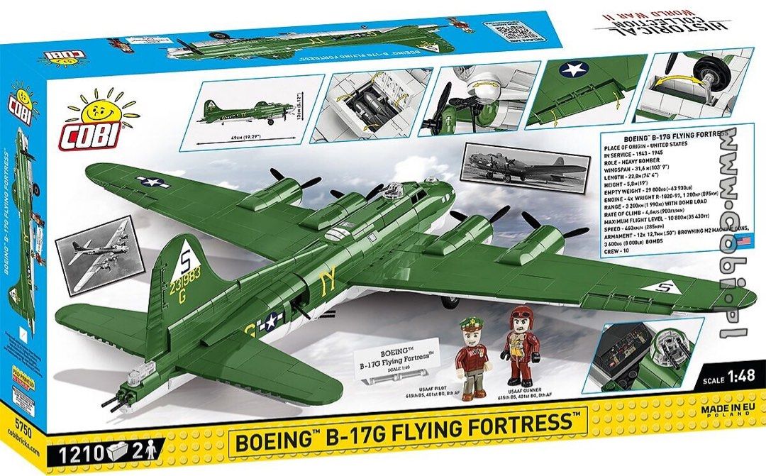 COBI 5750 WW2 USAF BOMBER B17 FLYING FORTRESS (LEGO compatible ...