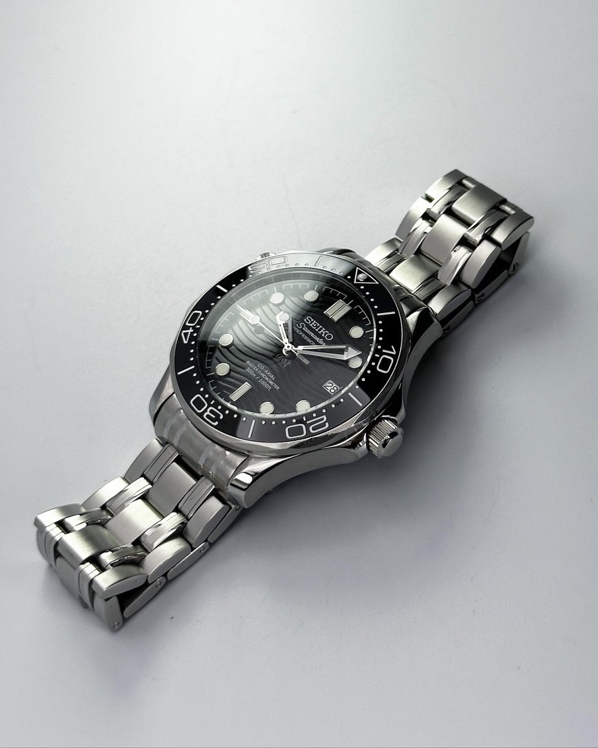 Custom Seiko Mod 41mm Black Seamaster Professional Co-Axial, Men's ...