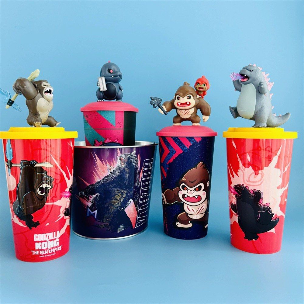 Godzilla x Kong The New Empire Movie Merchandise Popcorn Bucket Tumbler ...