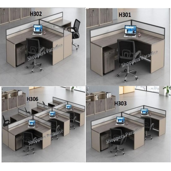 H301C, H302C, H303C, H306C - L Shape Workstation with High Partition ...