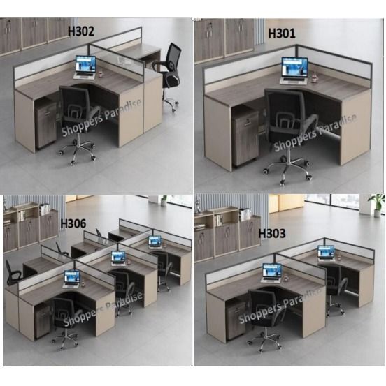 H301C, H302C, H303C, H306C - L Shape Workstation with High Partition ...