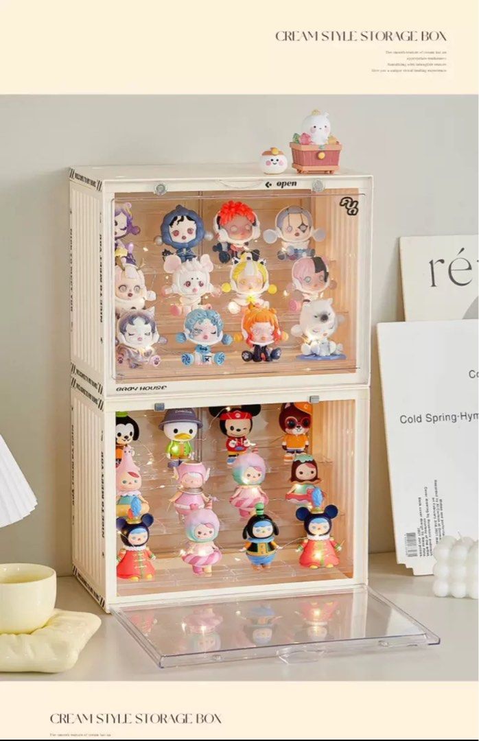 [FREE LED LIGHT] Popmart acrylic display case box high transparency ...