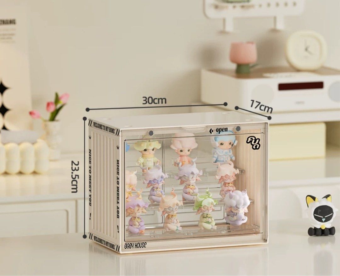 [FREE LED LIGHT] Popmart acrylic display case box high transparency ...