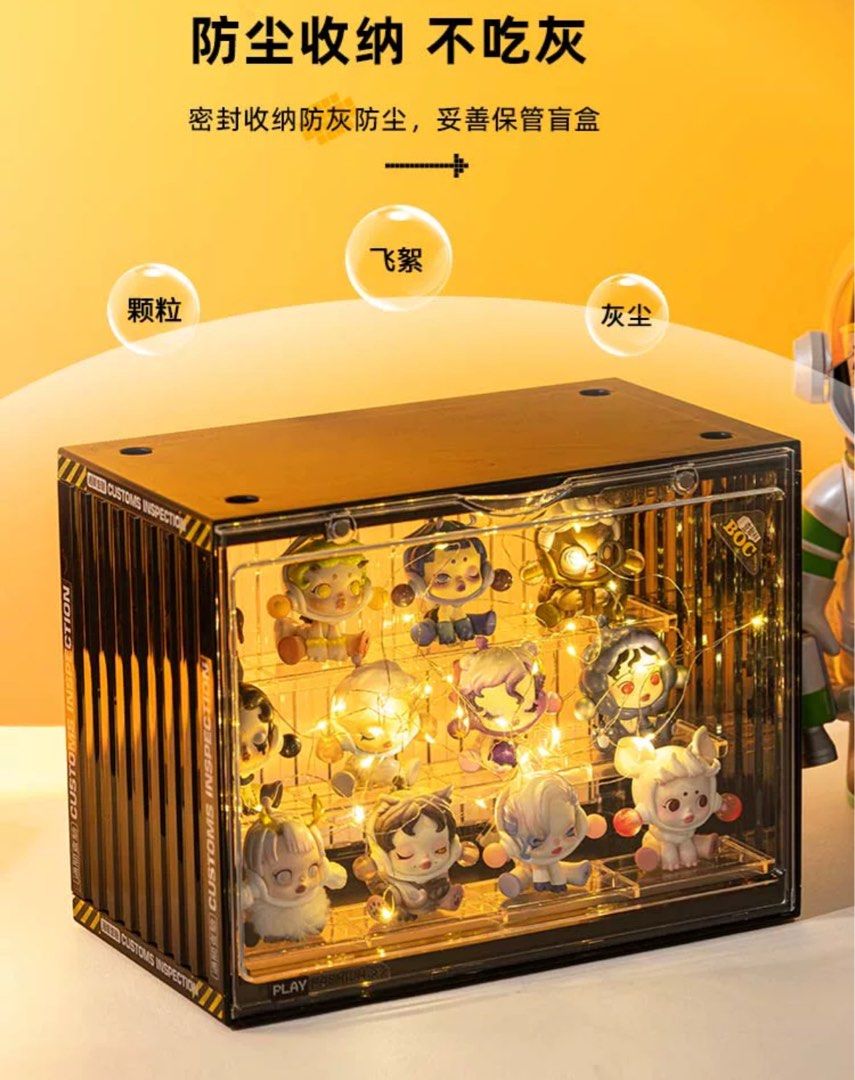 [FREE LED LIGHT] Popmart acrylic display case box high transparency ...