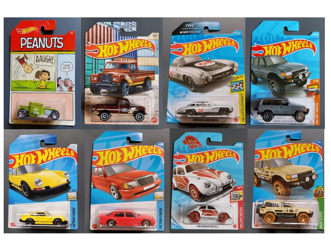 Hot Wheels Peanuts Charlie Brown Bone Shaker Snoopy, Mercedes Benz 500 ...