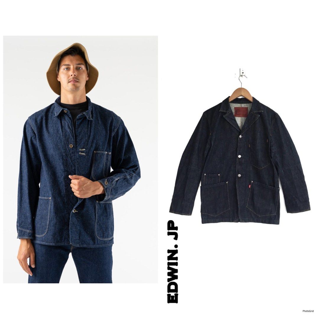 LAXURY EDWIN RED LABEL ENGINEERED RETRO VINTAGE COTTON HEMP DENIM JACKET- CLICK DOWN FOR MORE ...