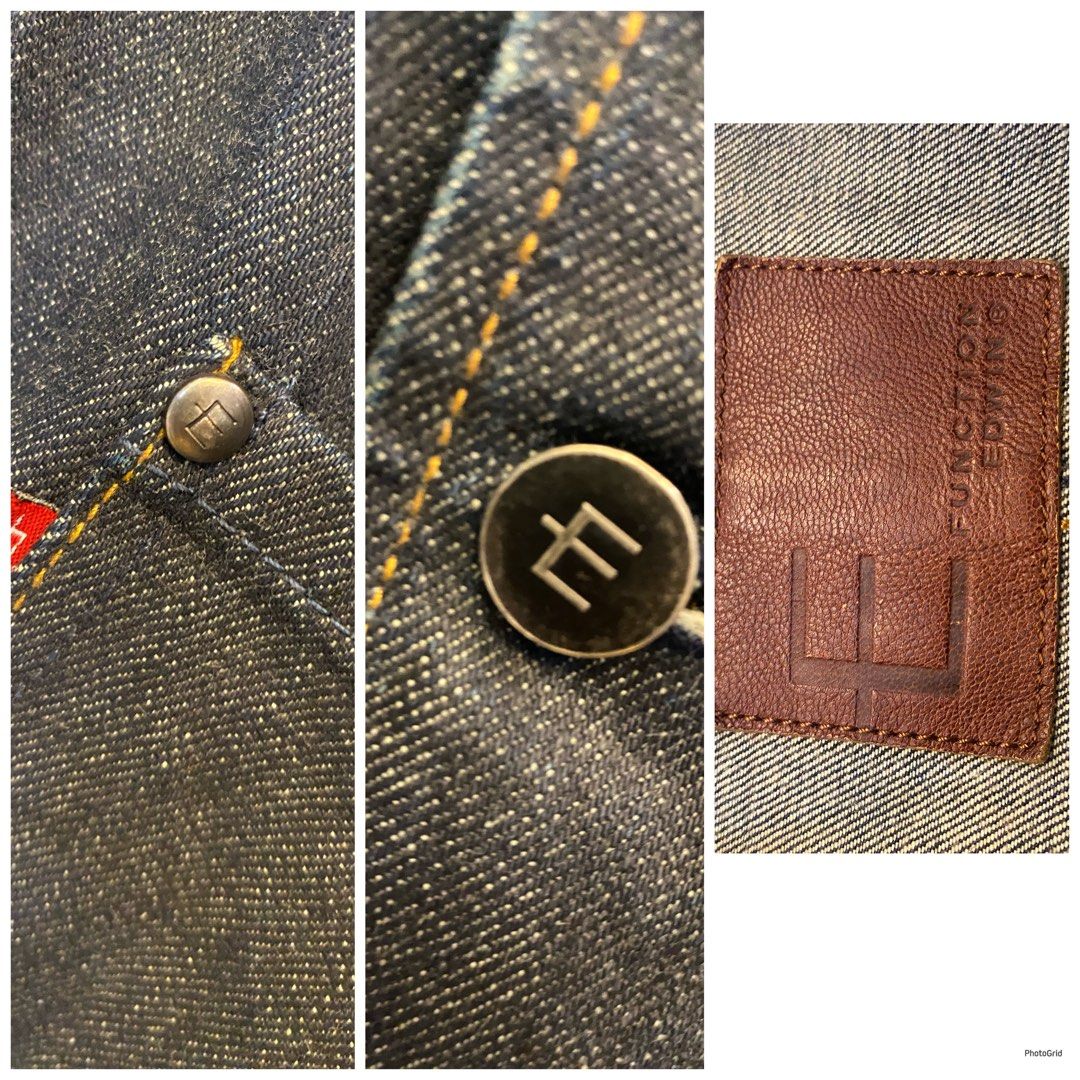 LAXURY EDWIN RED LABEL ENGINEERED RETRO VINTAGE COTTON HEMP DENIM JACKET- CLICK DOWN FOR MORE ...