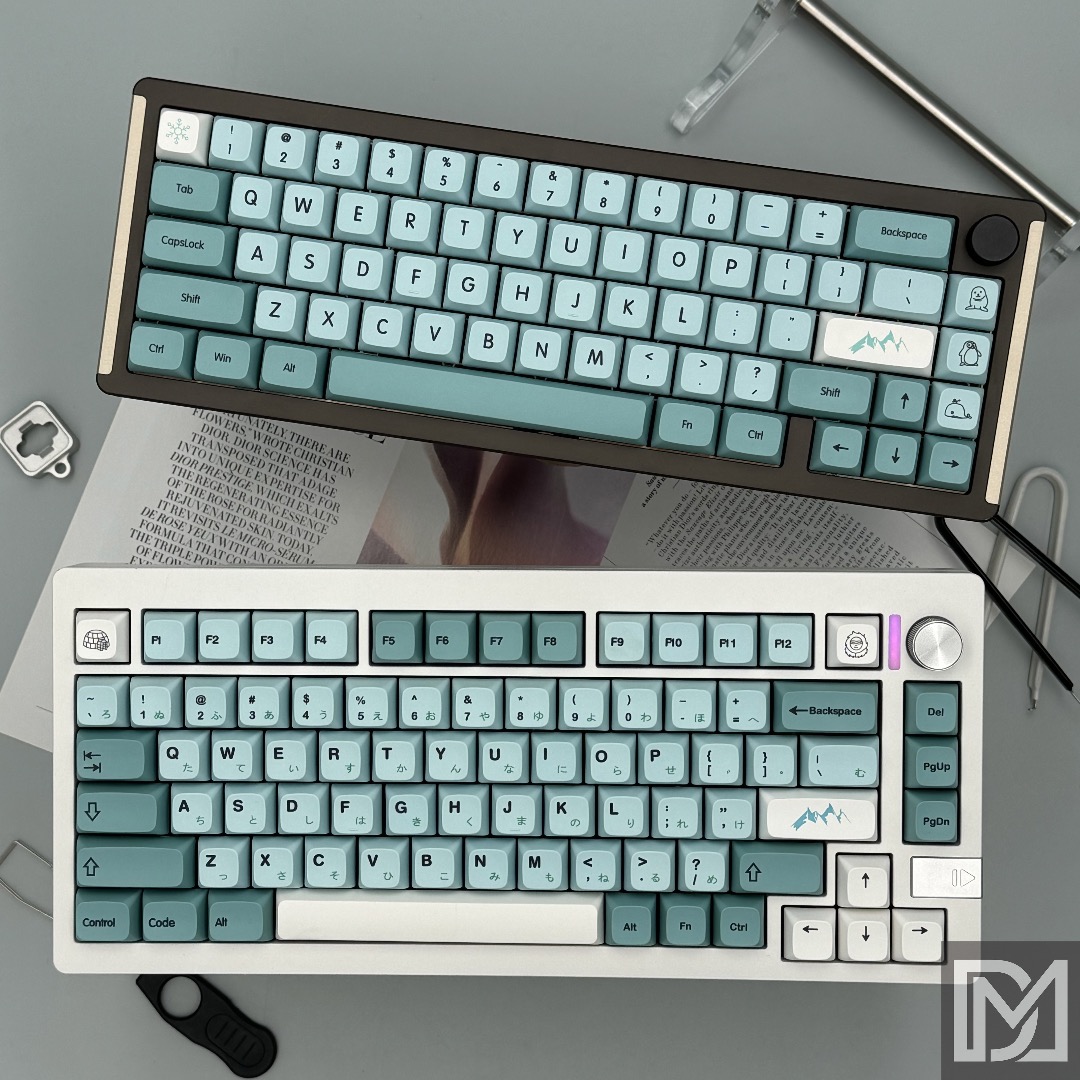 GMK Iceberg Keycap PBT Dye Sub XDA Ice Pole Blue Keycaps 125pcs Fit All ...