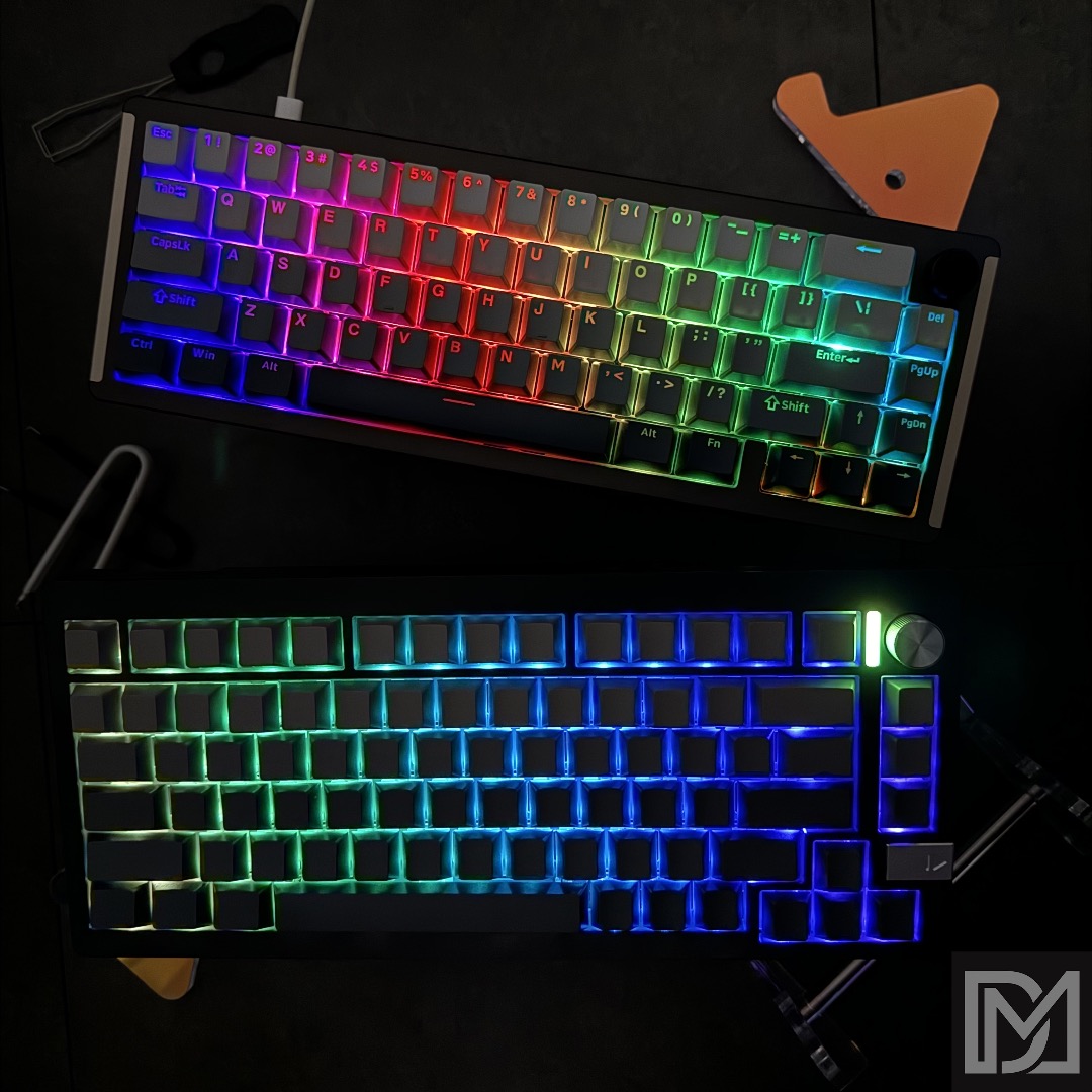 Polar Day Keycap Backlit PBT Double Shot OEM Gradient Black Grey Shine ...