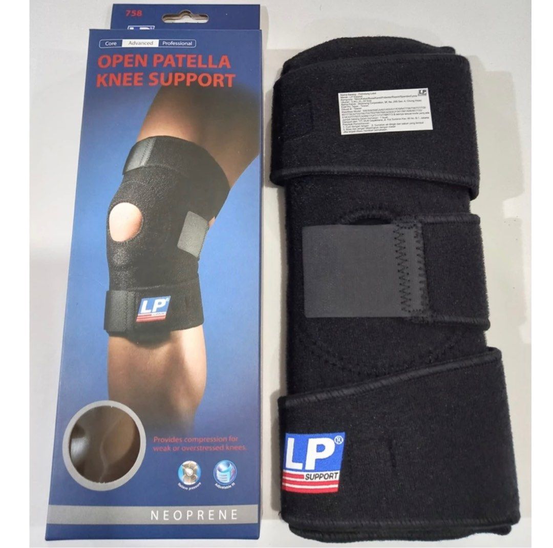 LP 759 Open Patella Knee Support Black, Olah Raga, Perlengkapan ...