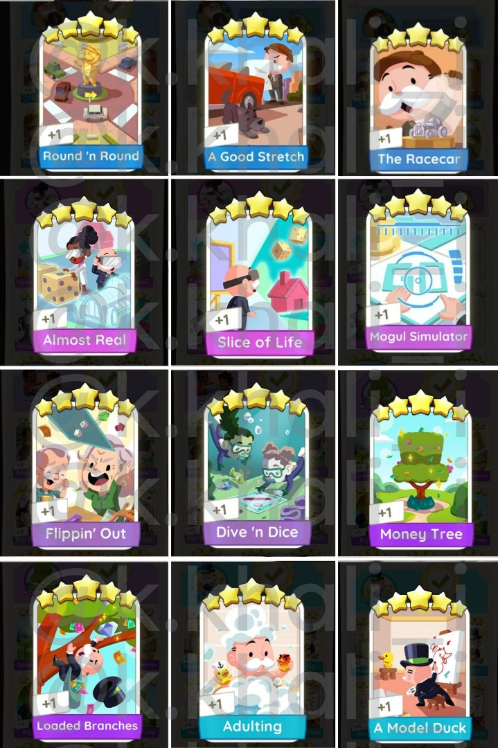 MONOPOLY GO! PRESTIGE SET 5 STAR STICKERS [Round n Round, A Good ...