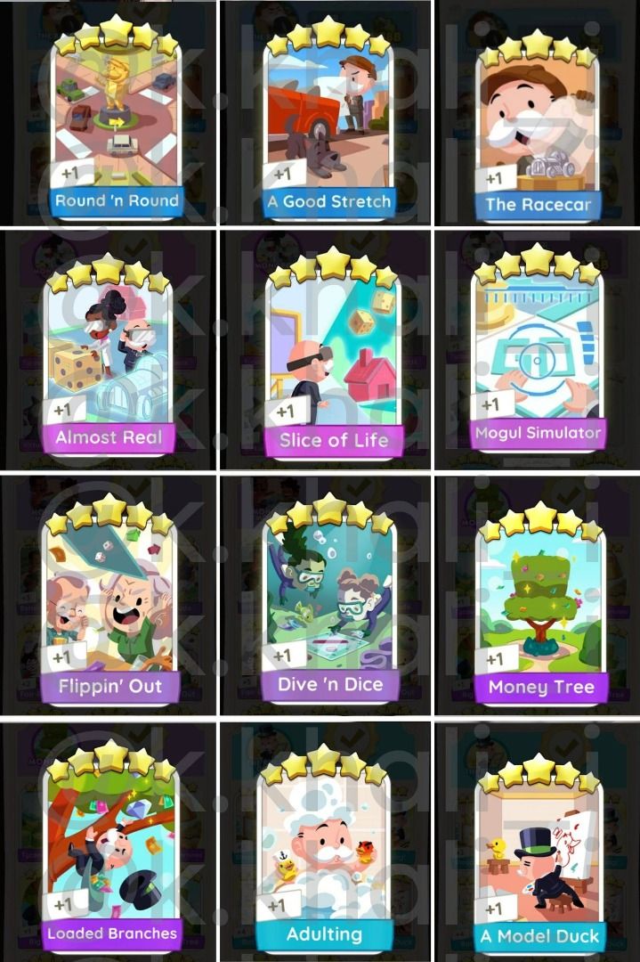 MONOPOLY GO! PRESTIGE SET 5 STAR STICKERS [Round n Round, A Good ...