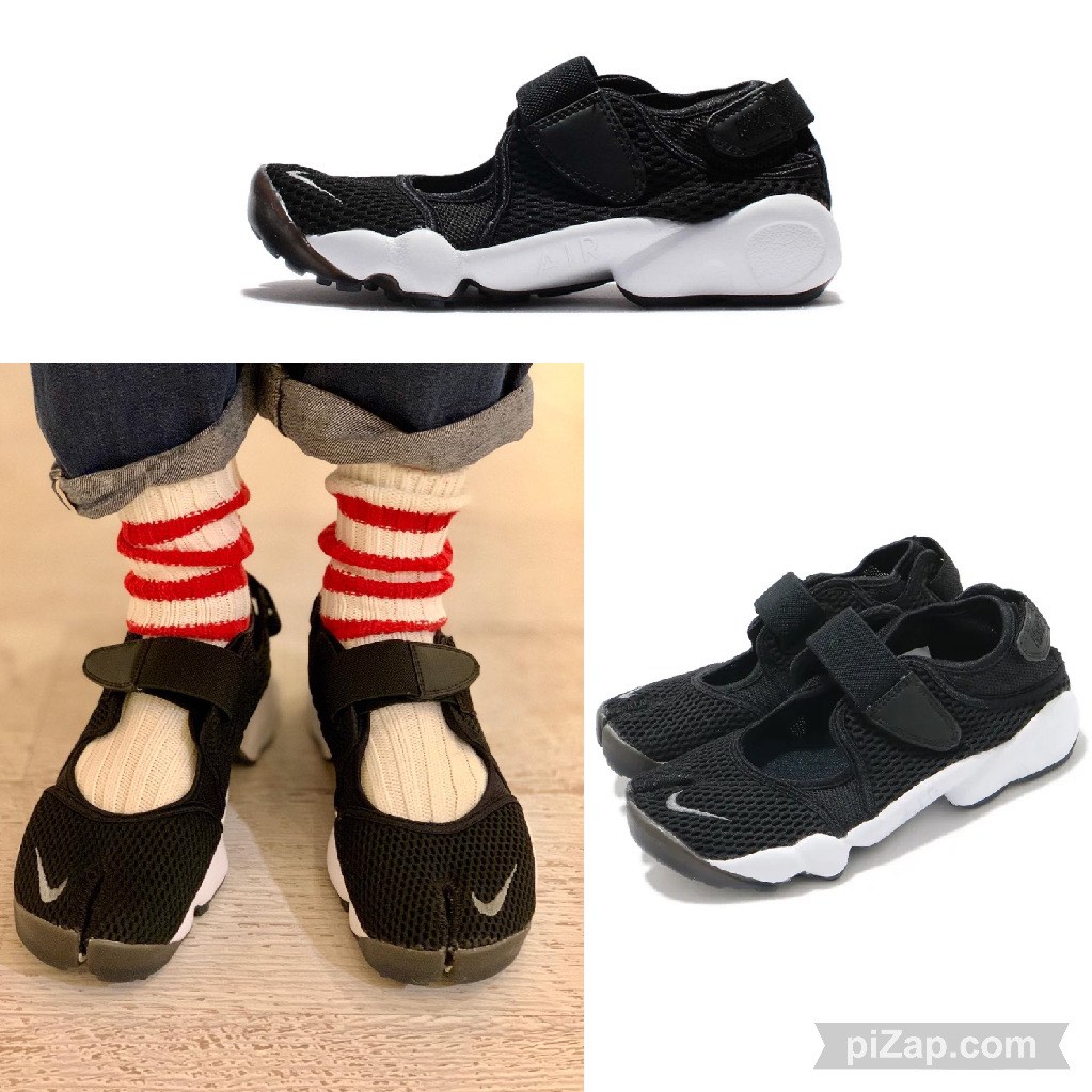 Nike Air Rift BR 忍者鞋 黑白 黑色 透氣 網眼款 大尺寸 魔鬼氈 分趾鞋 足袋 848386-001 尺寸28cm, 他的 ...