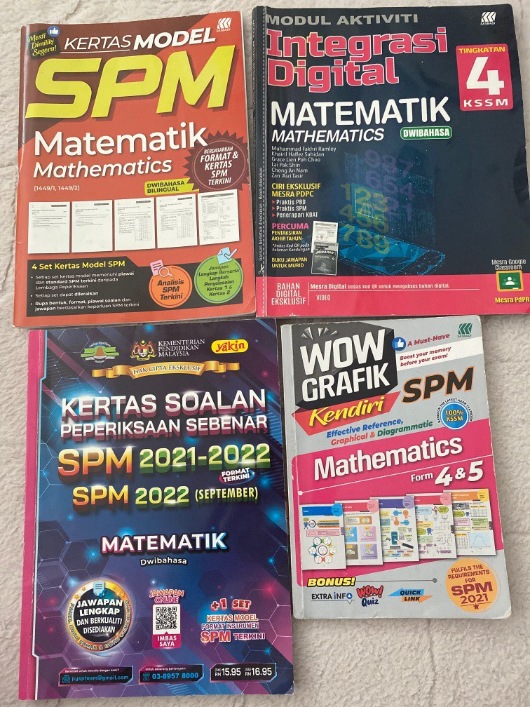 SPM MATHEMATICS MATEMATIK BUKU LATIHAN BUKU RUJUKAN TINGKATAN 4 5 ...