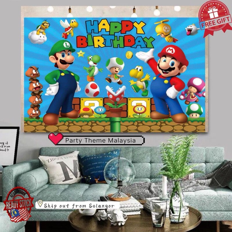 Super Mario Birthday Banner, Hobbies & Toys, Stationery & Craft, Other ...