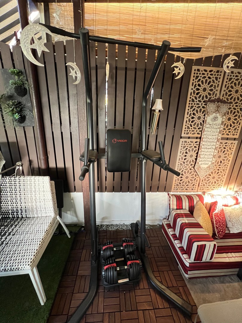 Vigor home gym pull and bar and dip tower, Sports Equipment, Exercise ...