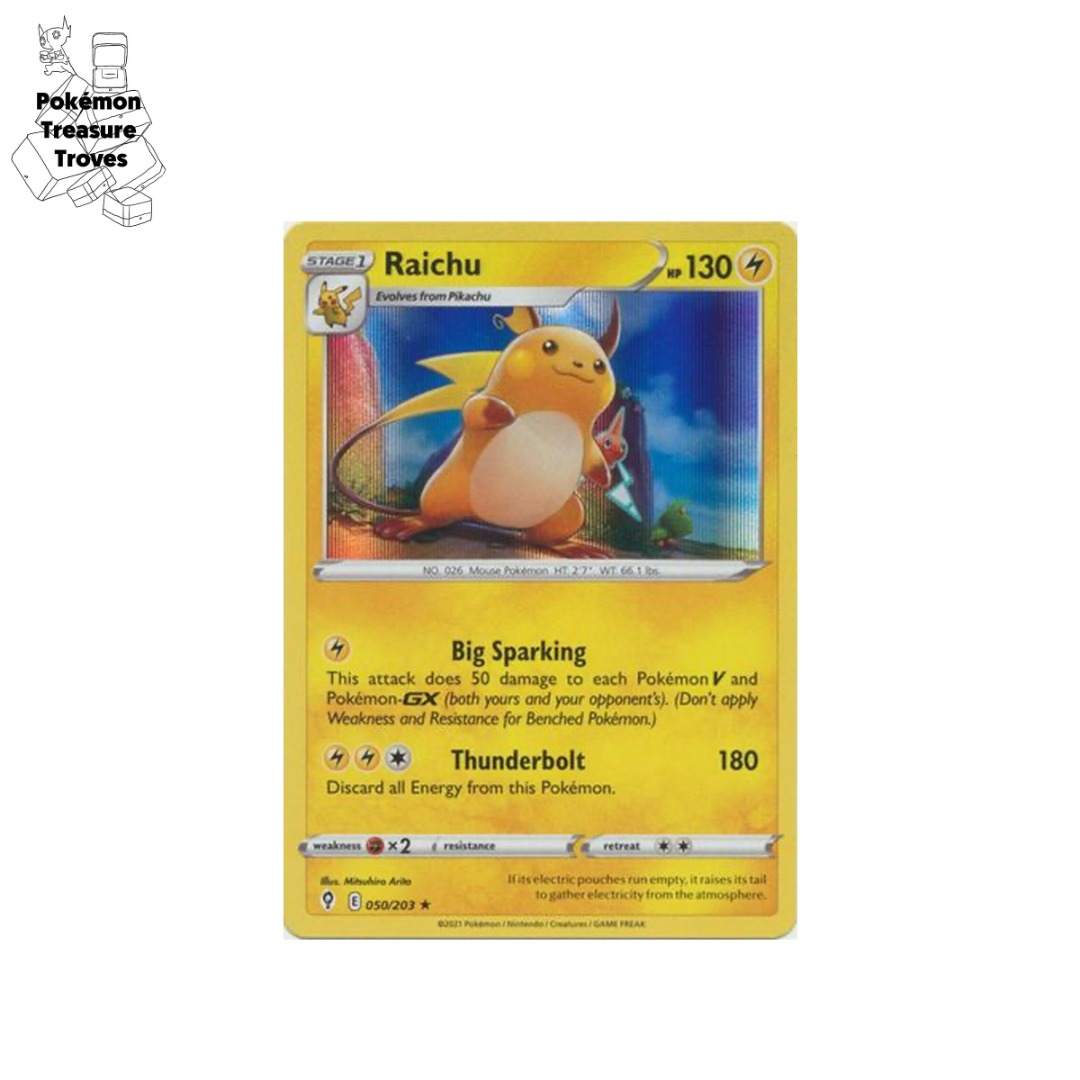 [$0.80] Pokemon Evolving Skies Raichu Holo Card, Hobbies & Toys, Toys ...