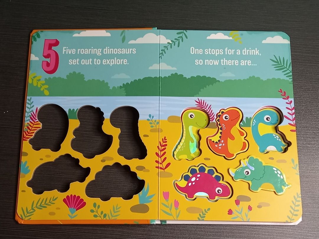3D Counting Book Five Roaring Dinosaurs by Amber Lily Board Book ...