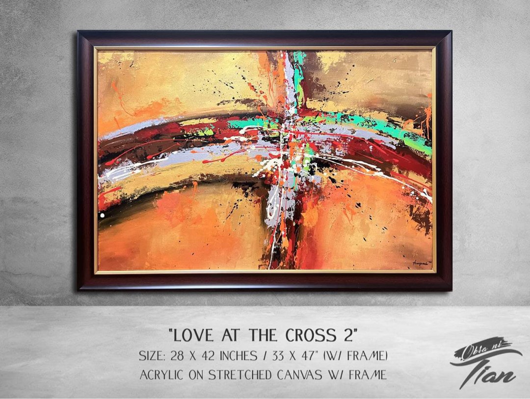 Abstract Painting “Love at the Cross 2”, Hobbies & Toys, Stationary ...