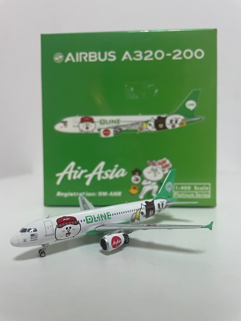 Limited edition Airbus A320 Air Asia LINE Livery scale 1:400, Hobbies ...