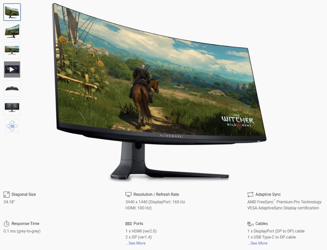Alienware AW3423DWF 34" Ultrawide HDR monitor, Computers & Tech, Parts ...