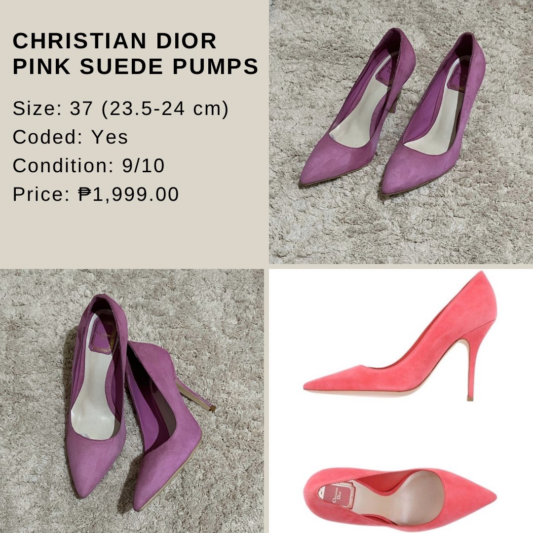 Christian Dior Pink Suede Pumps, Women's Fashion, Footwear, Heels on ...