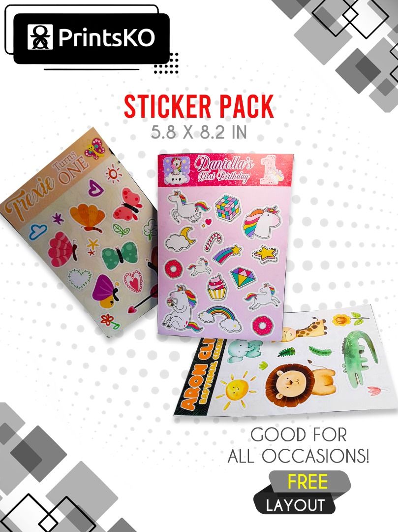 Customized Sticker Pack for your Event Giveaways!!!!!, Hobbies & Toys ...