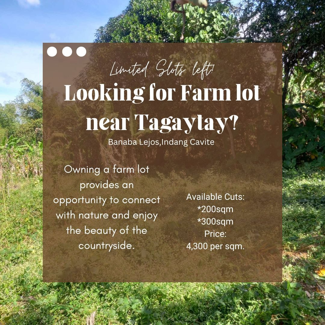 Farm lot for sale near Tagaytay Biyaya Farm in Indang Cavite, Near Cavite State university ...