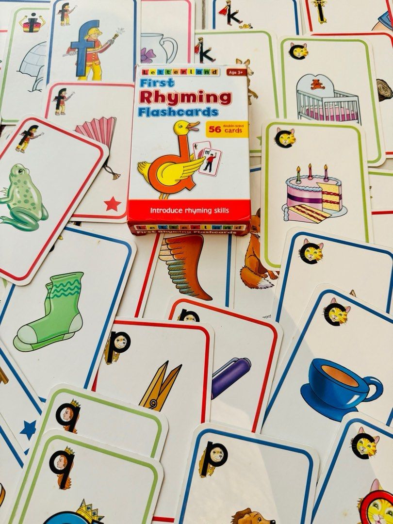 [First Owner] Letterland Phonics First Rhyming Flashcards (52 phonics ...