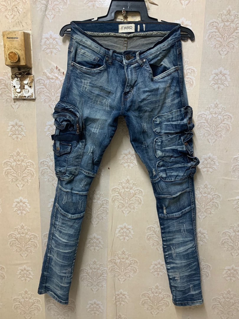 FWRD CARGO TACTICAL JEANS SKINNY FIT, Men's Fashion, Bottoms, Jeans on ...