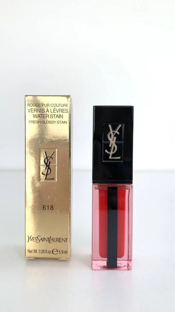 [ORIGINAL] AUTHENTIC READY STOCK YSL VERNIS LEVRES WATER STAIN GLOW LIPSTICK - 618 Wet ...